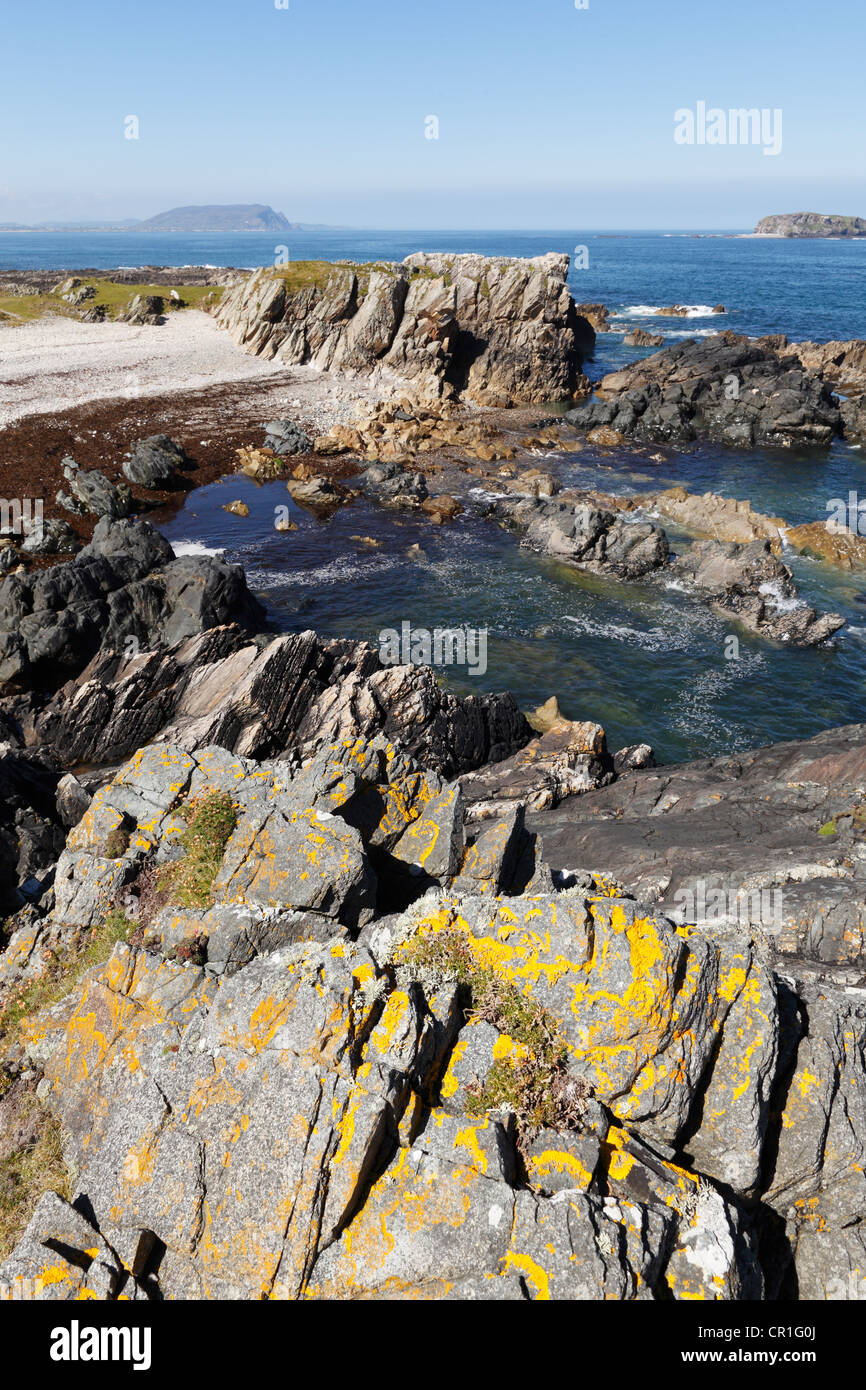 Rocky coast, Isle of Doagh, Inishowen Peninsula, County Donegal ...