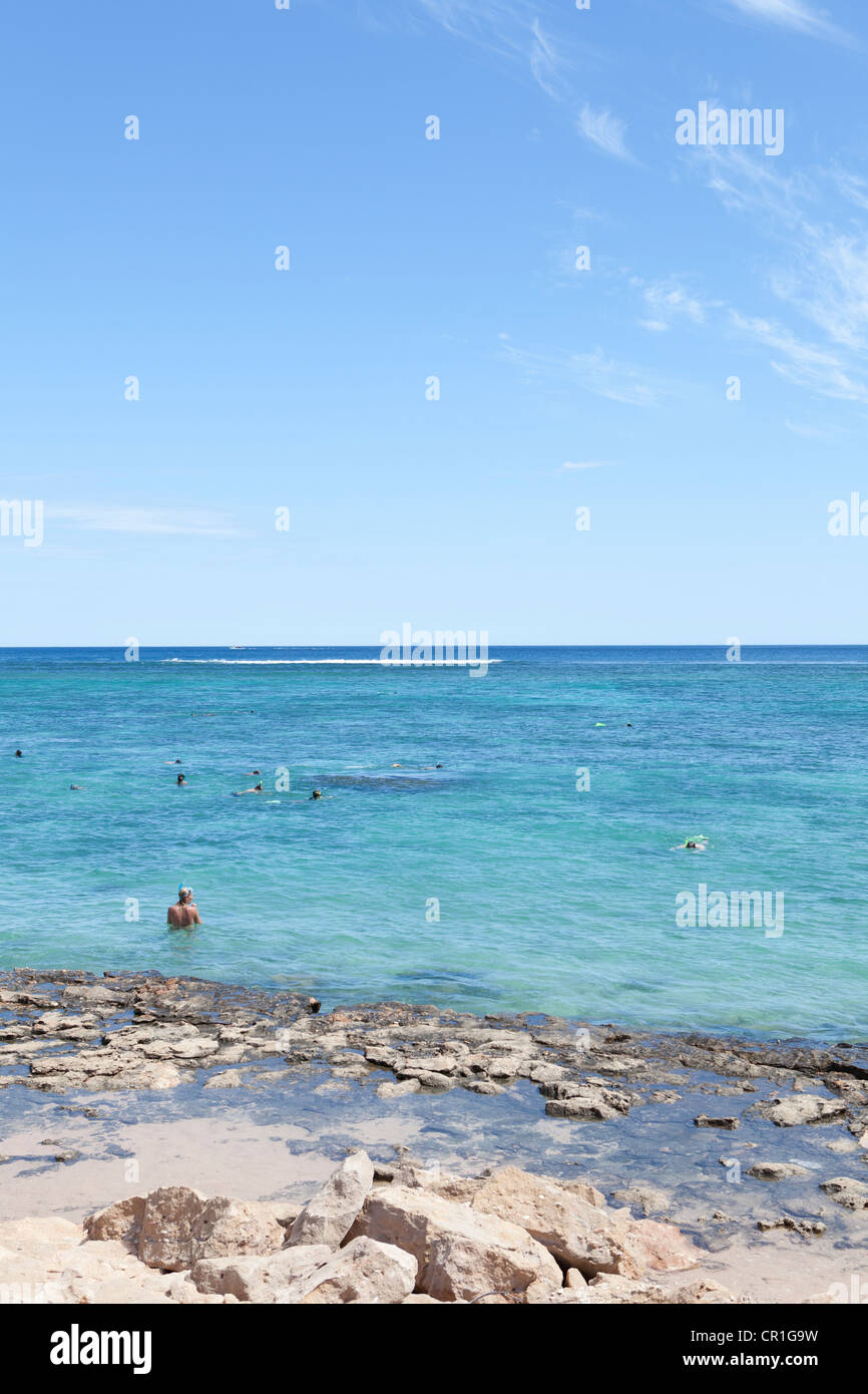 The fantastic snorkling beach 'Oyster Stacks', part of the Cape Range ...