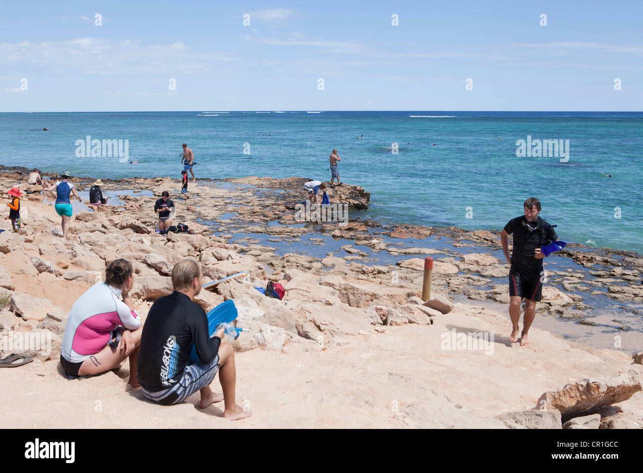 The fantastic snorkeling beach 'Oyster Stacks', part of the Cape Range ...