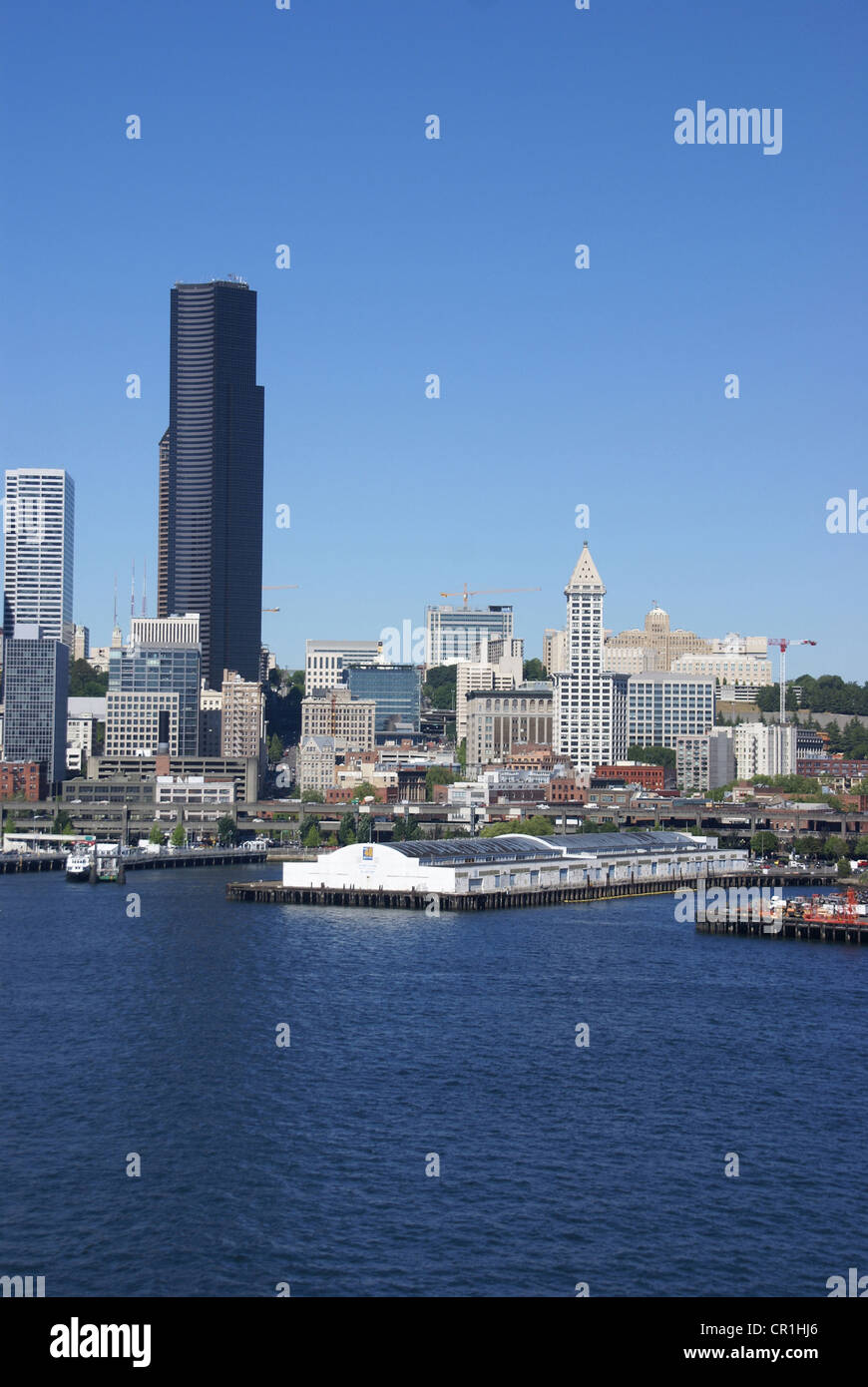 Seattle waterfront skyline,with ferry, Puget Sound, Pacific Northwest ...