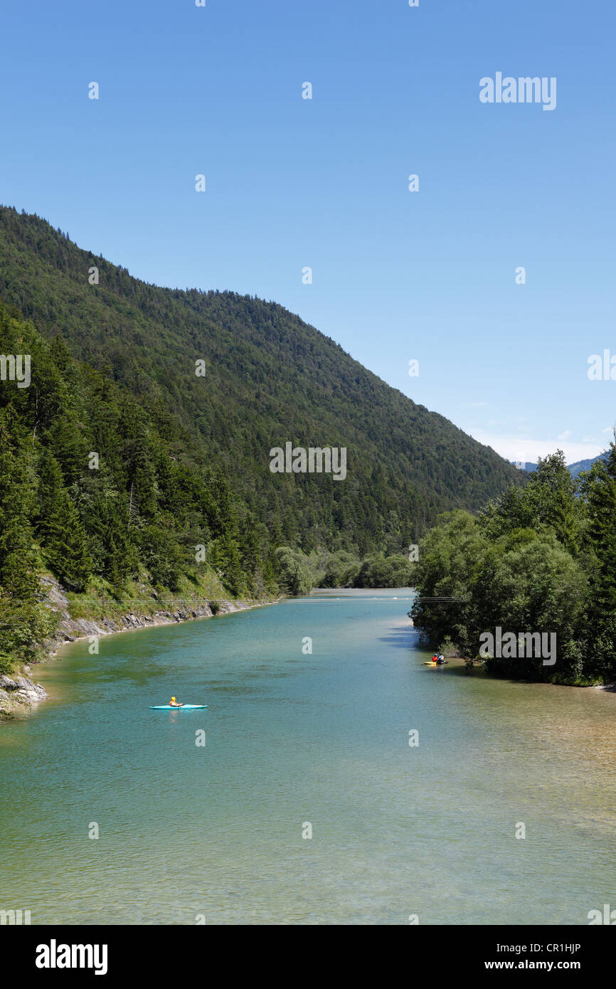 Isar River below the Sylvenstein Dam, municipality of Lenggries ...