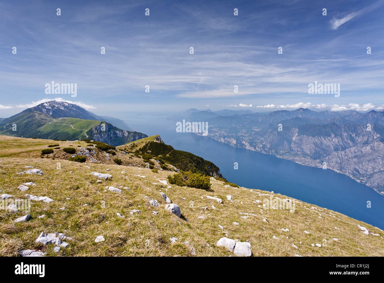 On Mt Altissimo, above Nago-Torbole, Lake Garda below, Mt Baldo in the ...