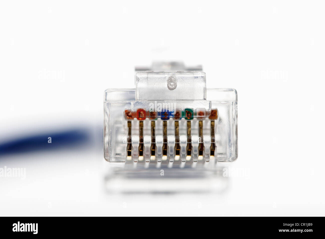 Communication plug on computer network cable Stock Photo - Alamy