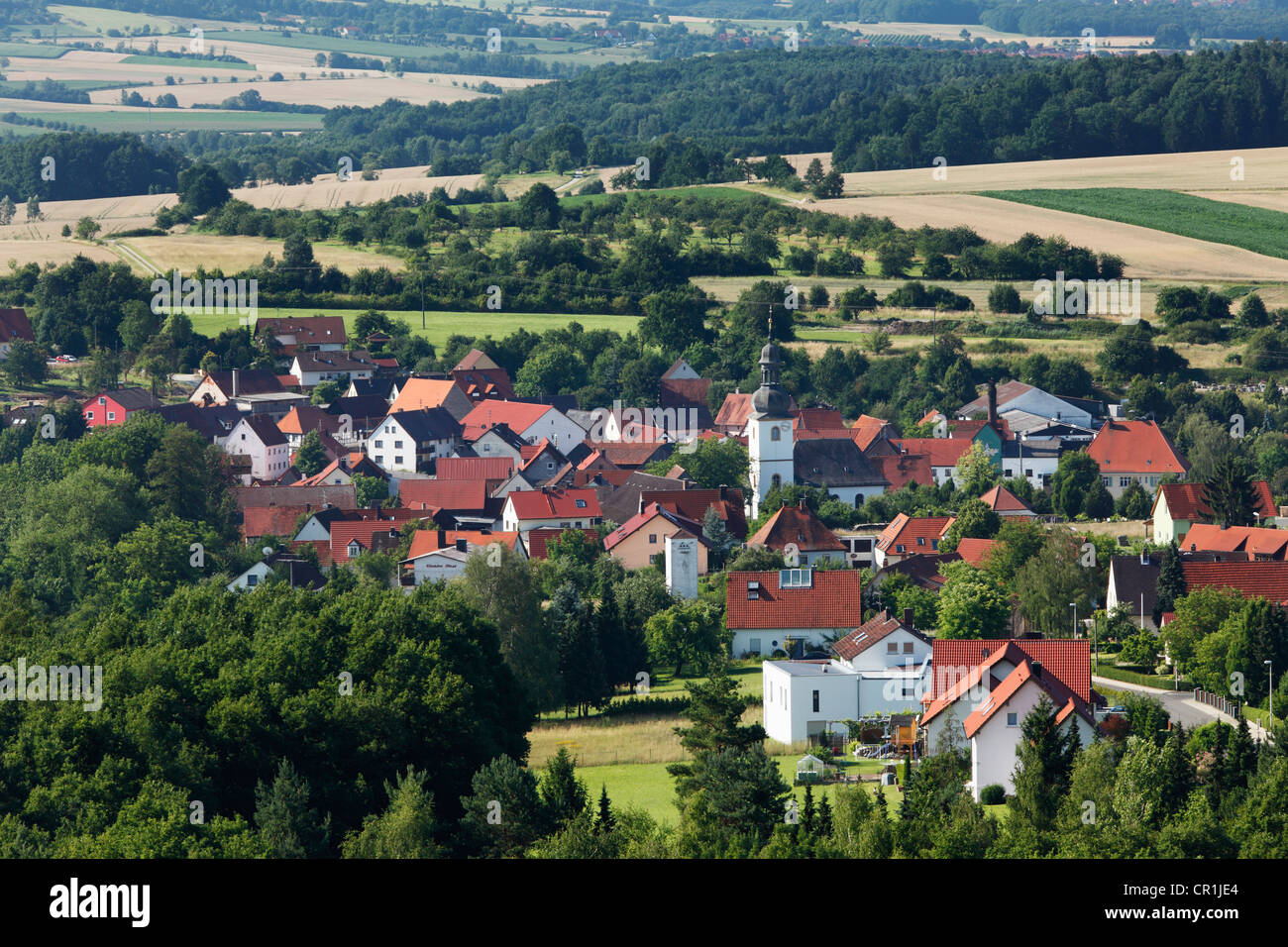 Gunzendorf, view from Senftenberg, municipality of Buttenheim, Little ...
