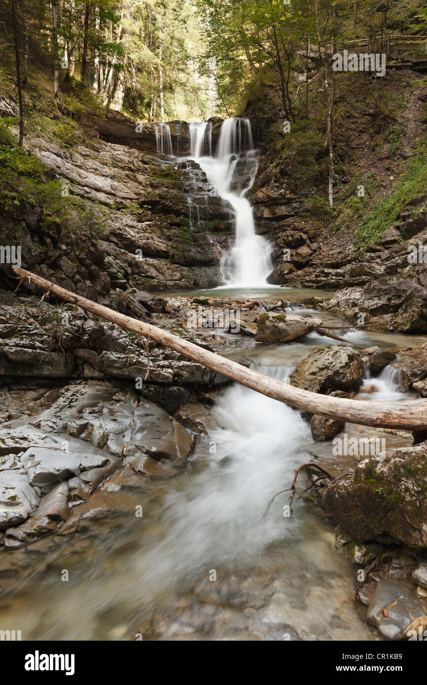 Jenbach waterfall, Bad Feilnbach, Mangfallgebirge, Mangfall mountains ...
