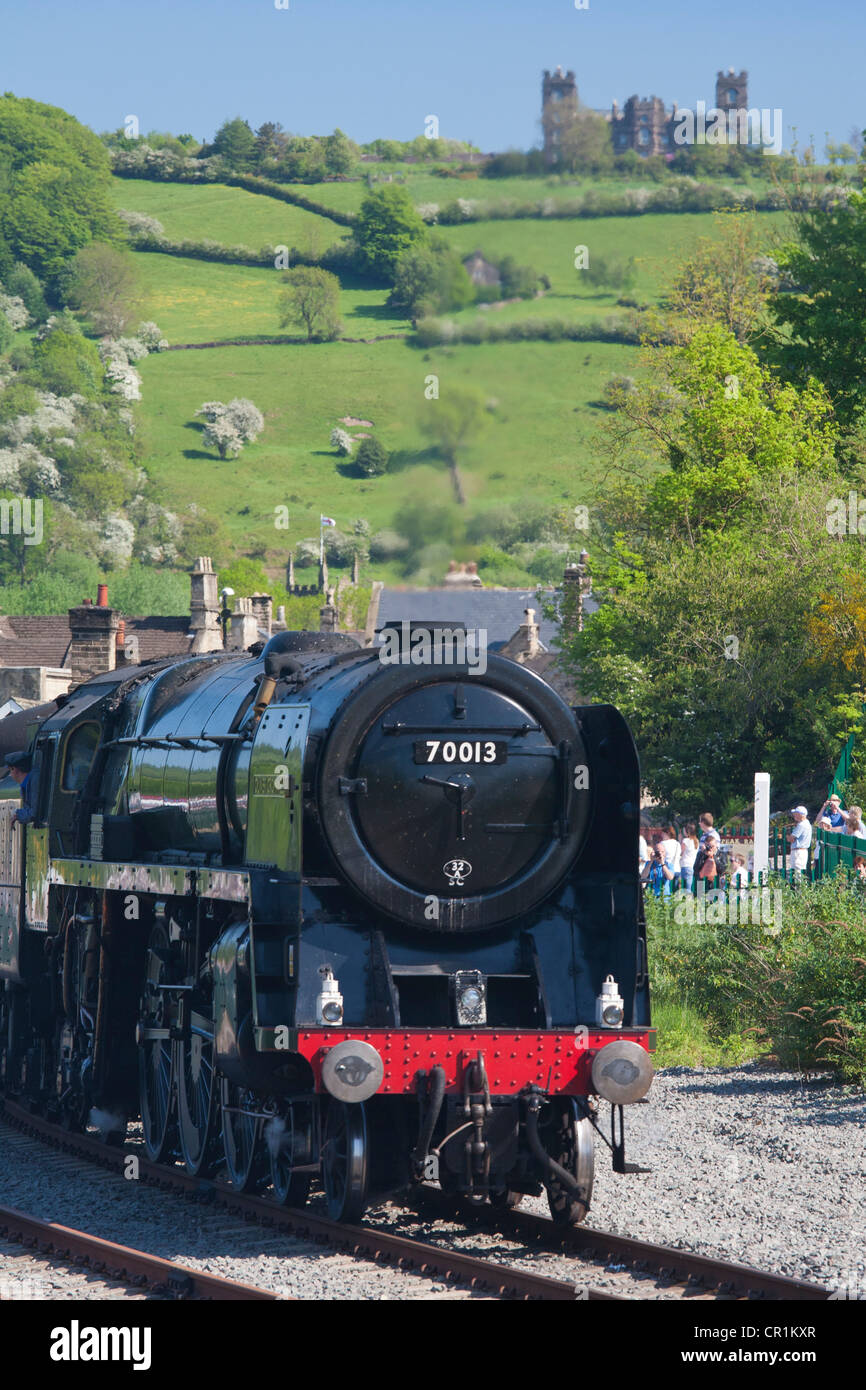 70013 Oliver Cromwell steam train at Matlock Riverside Station ...