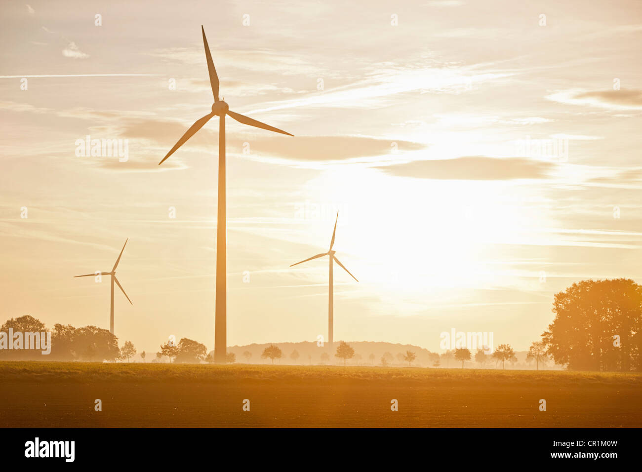 Wind turbines in rural landscape Stock Photo - Alamy