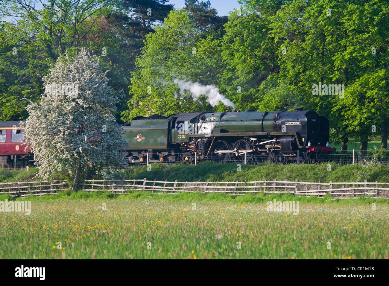 70013 Oliver Cromwell steam train between Rowsley South Station and ...