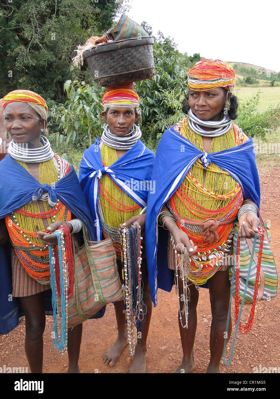 ORISSA, INDIA - Nov 12 -Bonda tribal women pose for portraits on their ...