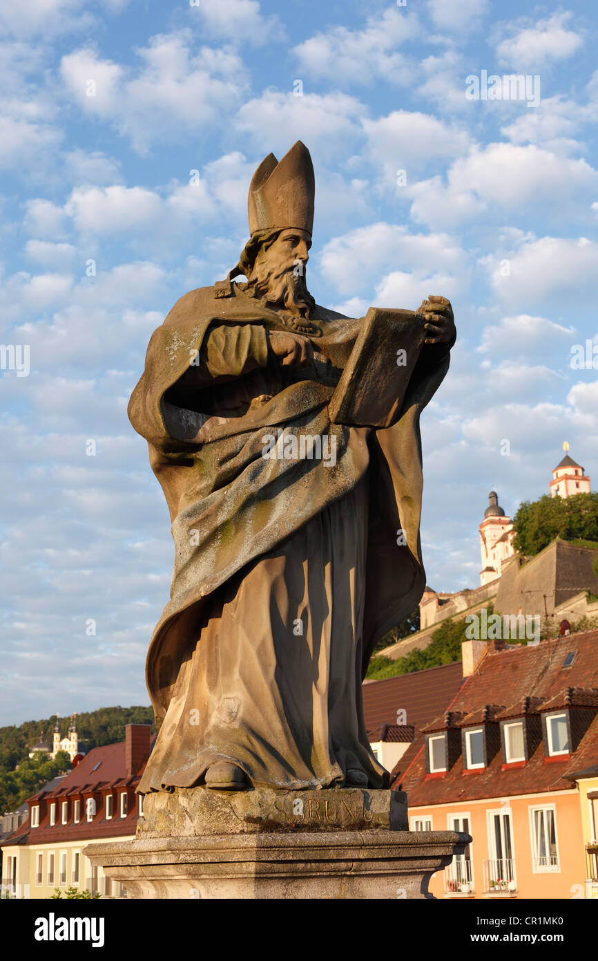 Saint Bruno, Old Main Bridge, Wuerzburg, Lower Franconia, Franconia ...