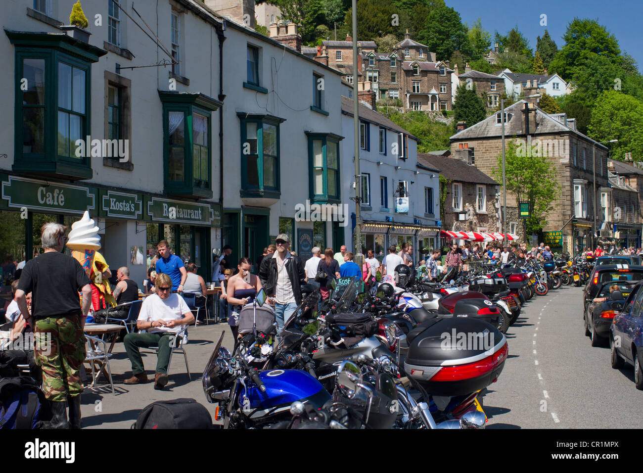 Motorbikes, The Promenade, Matlock Bath Stock Photo - Alamy
