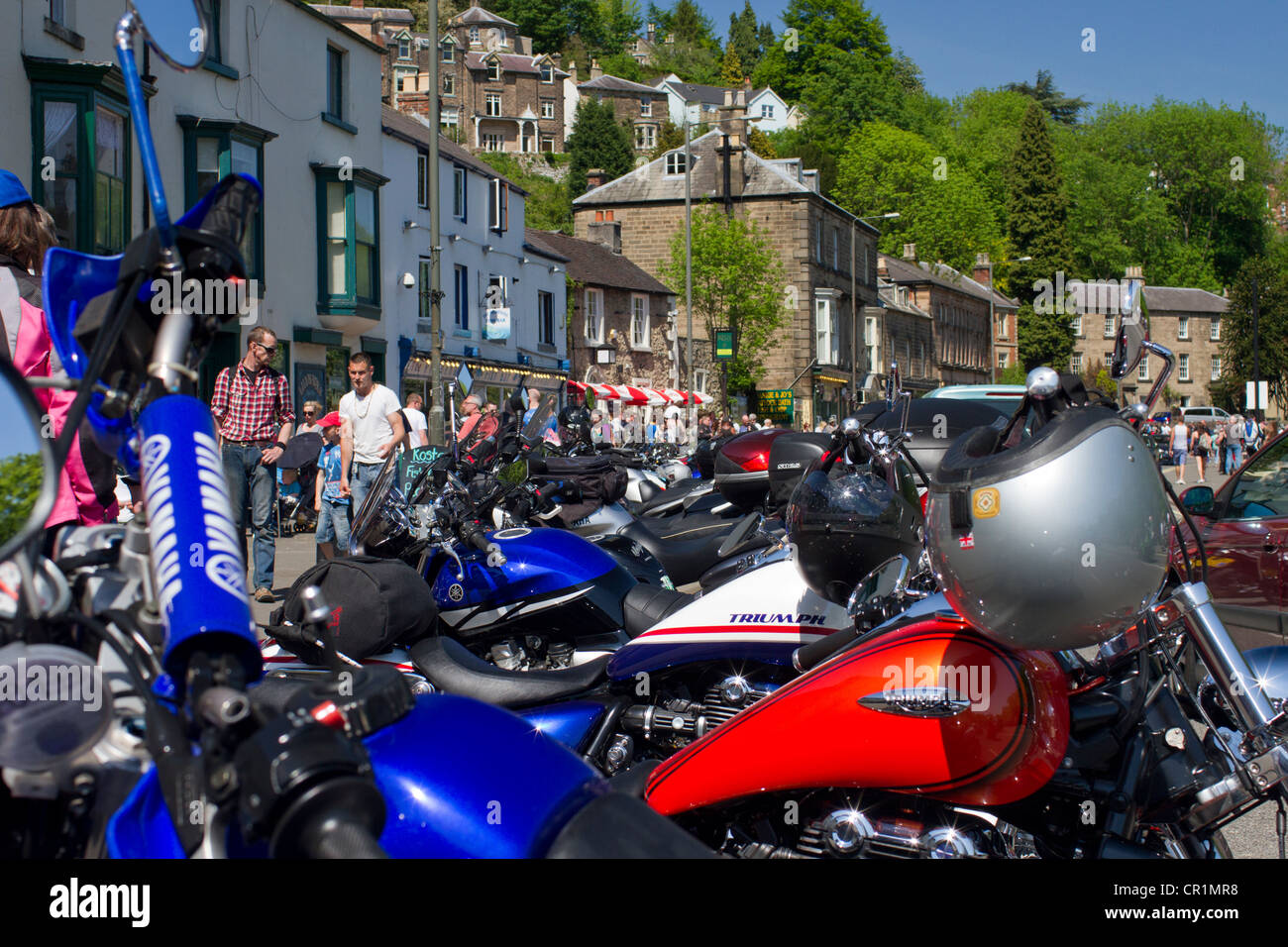 Motorbikes, The Promenade, Matlock Bath Stock Photo - Alamy