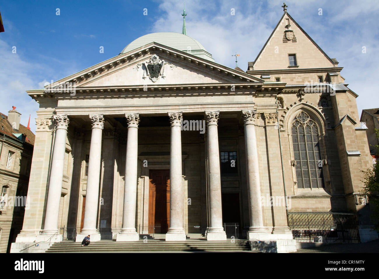 Switzerland, Geneva, Saint Pierre Cathedral built in 13th century ...
