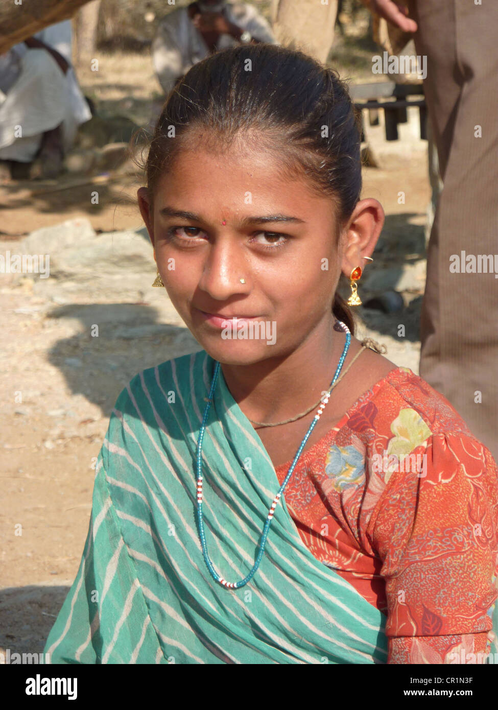 RAJASTHAN, INDIA - DEC 1 -Young Indian woman poses for her portraiton ...