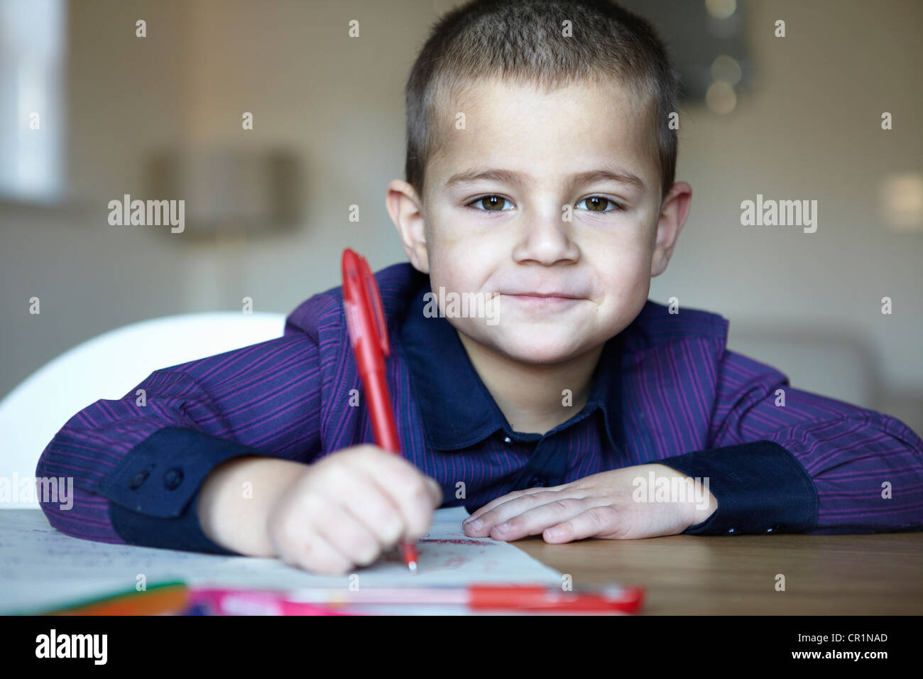 Student boy marker writing hi-res stock photography and images - Alamy