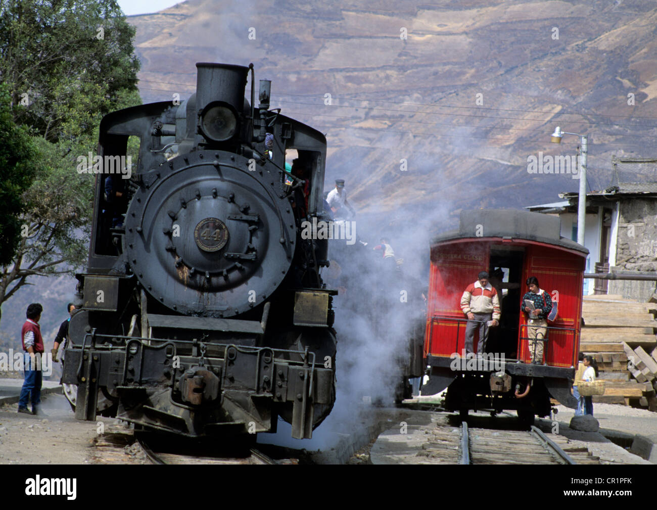 Ecuador, South of Altiplano, the steam train connecting Guayaquil to ...