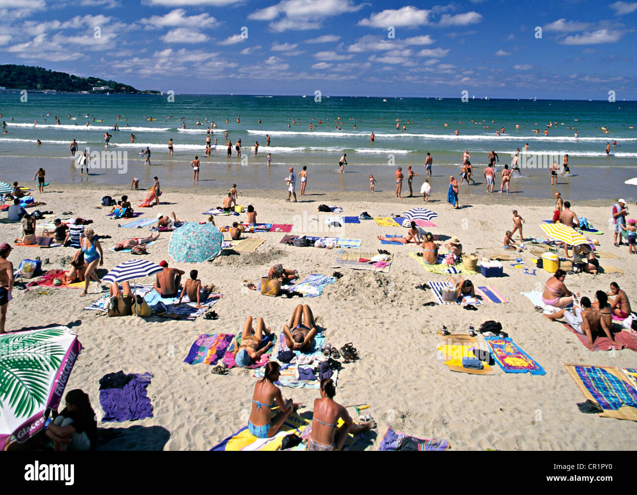 France, Pyrenees Atlantiques, Pays Basque, Hendaye Beach Stock Photo ...