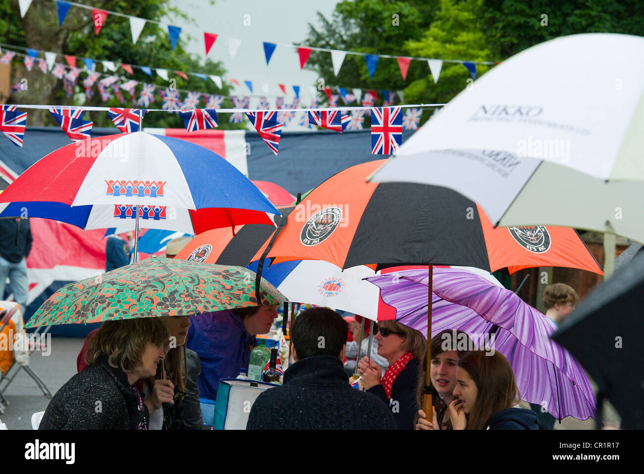 Jubilee street party rain hi-res stock photography and images - Alamy
