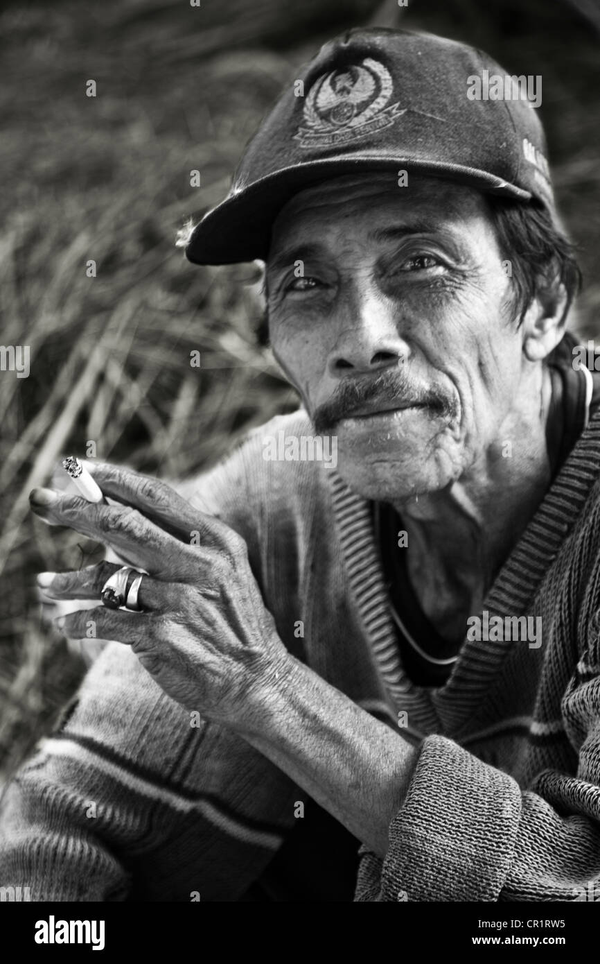Man enjoying a cigarette Stock Photo - Alamy