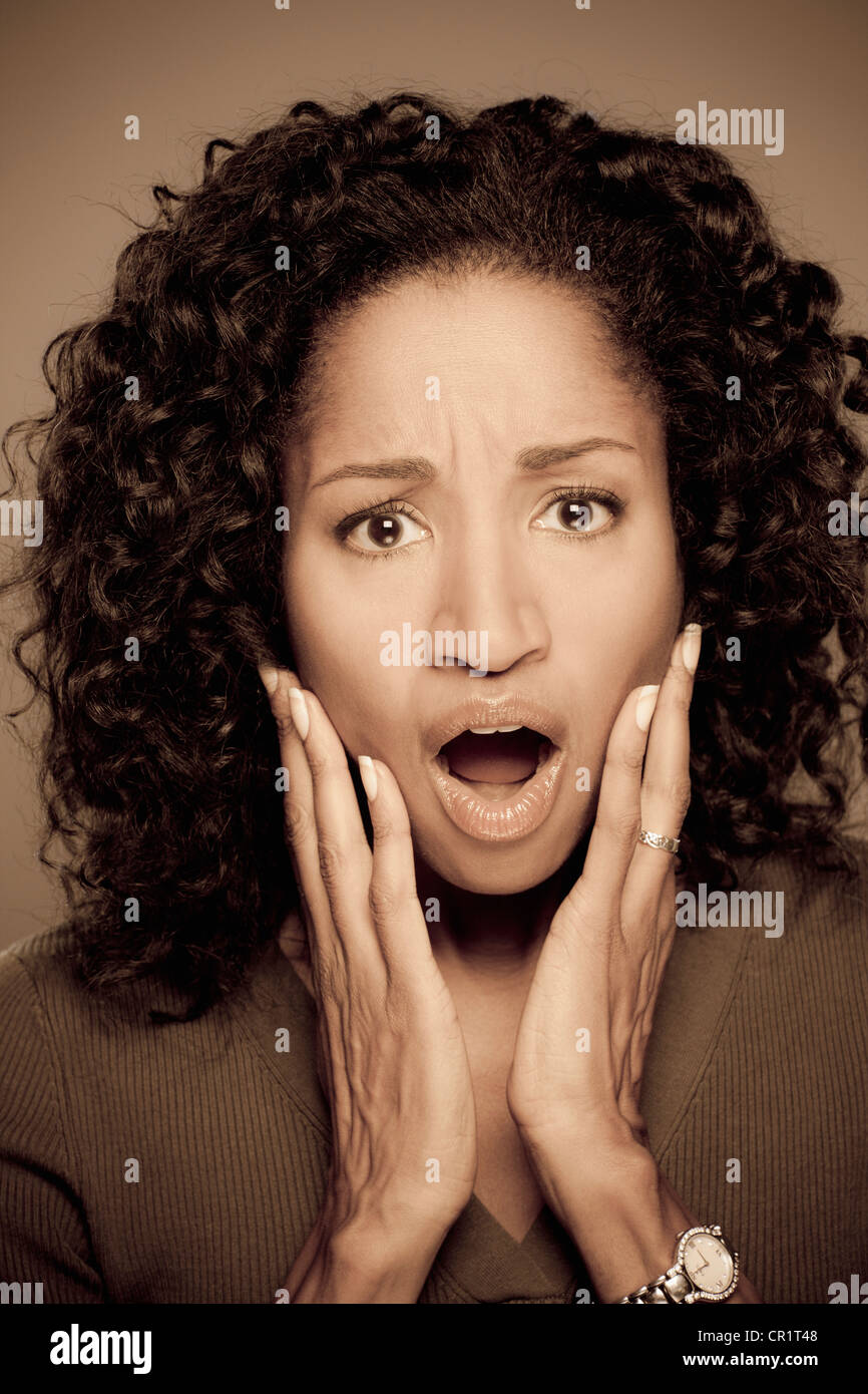 Shocked surprise embarrassed woman hi-res stock photography and images ...