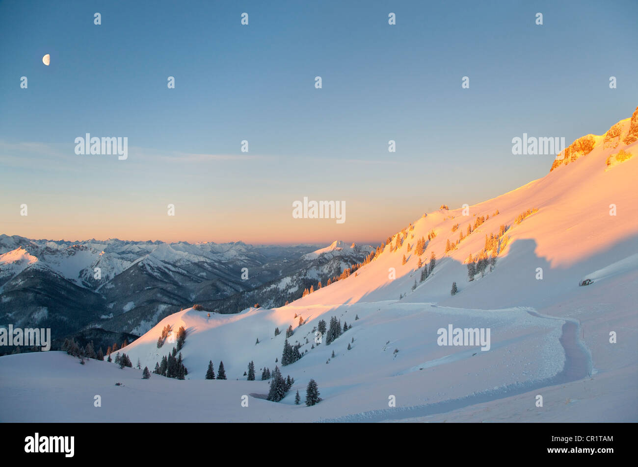 Aerial view of snowy landscape Stock Photo - Alamy