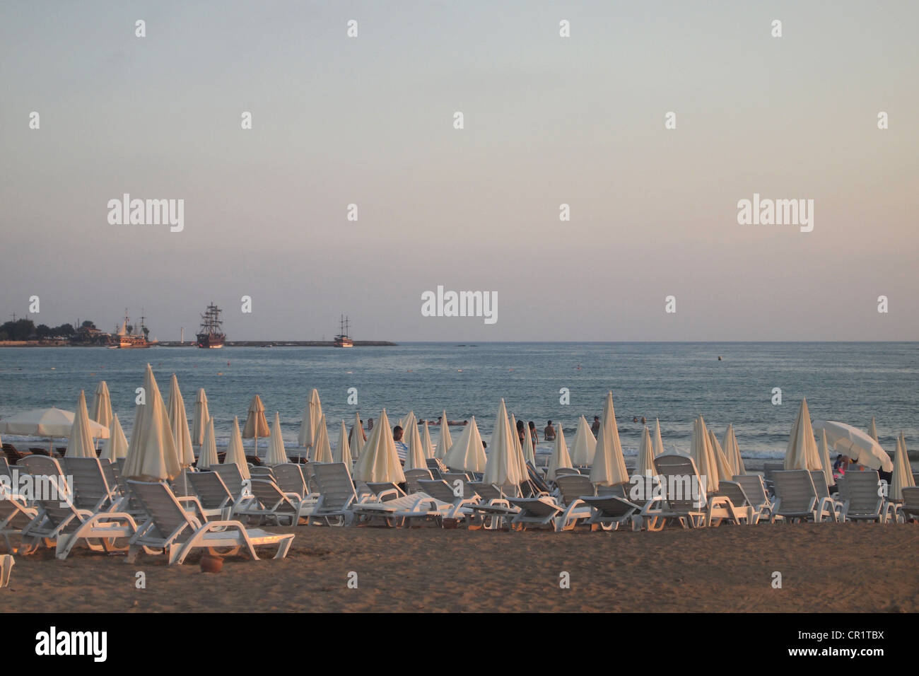 Sunset at Side Beach Turkey Stock Photo - Alamy