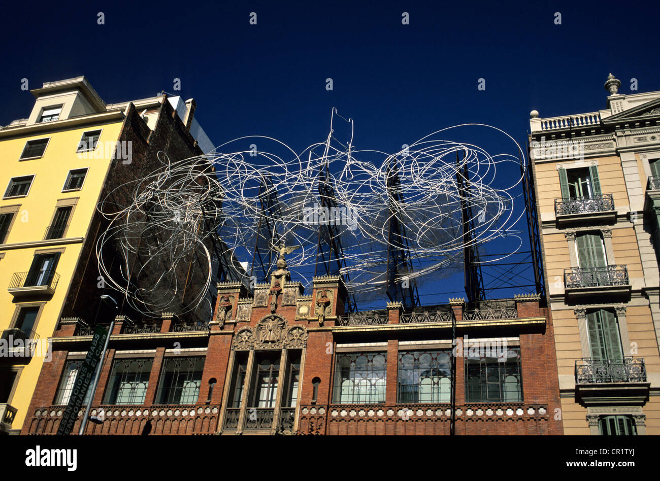 Spain, Catalonia, Barcelona, facade of the Antoni Tapies Foundation ...