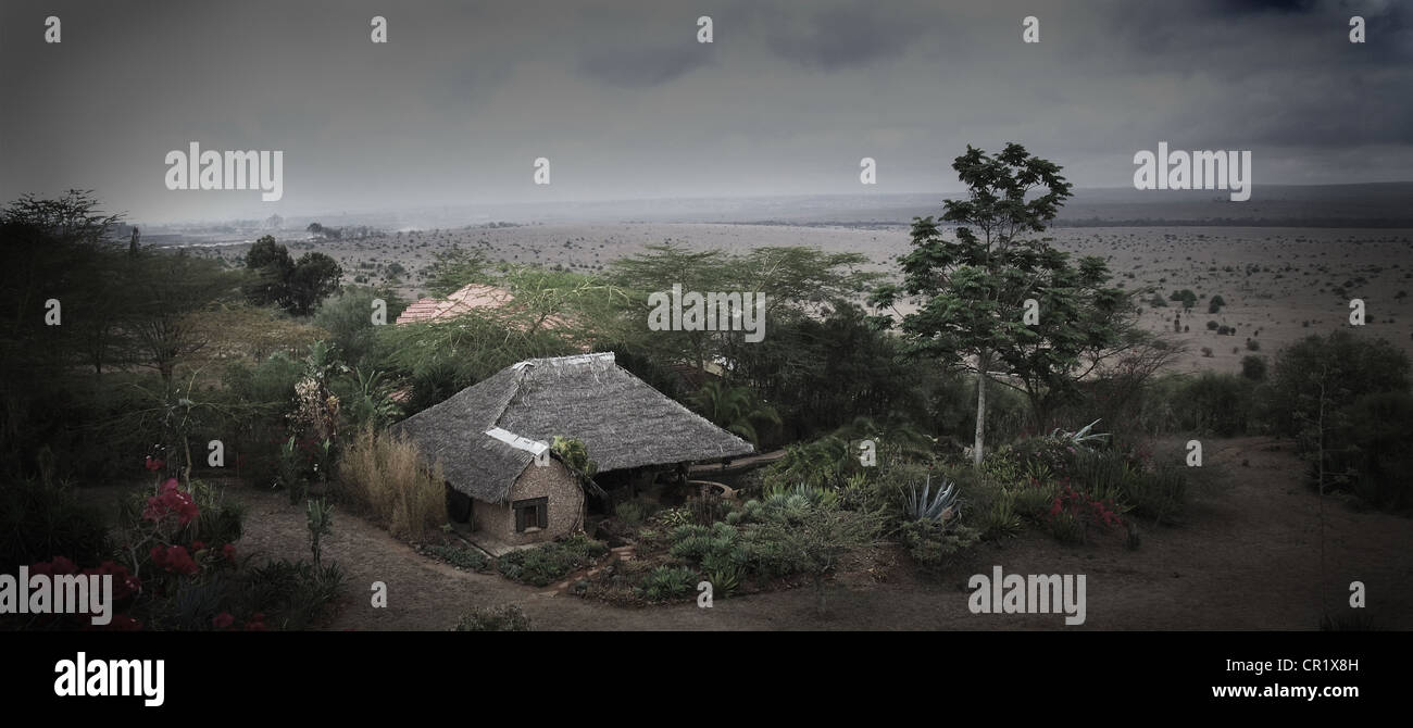 House and gardens in rural landscape Stock Photo - Alamy