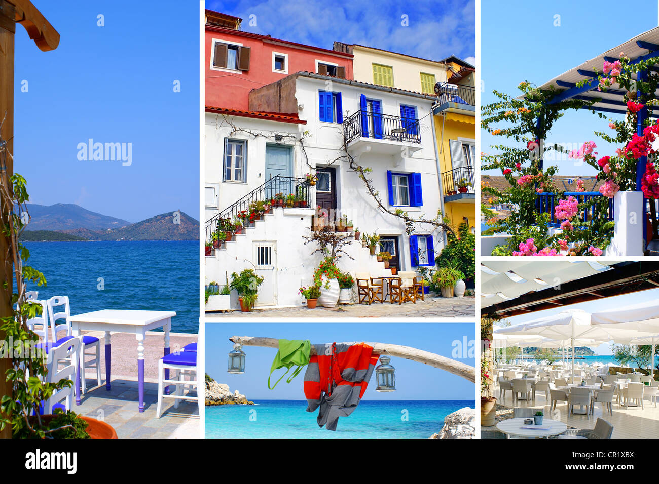 Set of summer photos (travel in Greece Stock Photo - Alamy