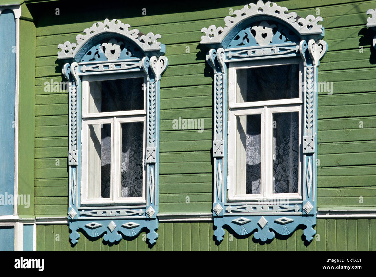 Russia, Golden Ring, Suzdal, UNESCO World Heritage, facade of an Isba ...