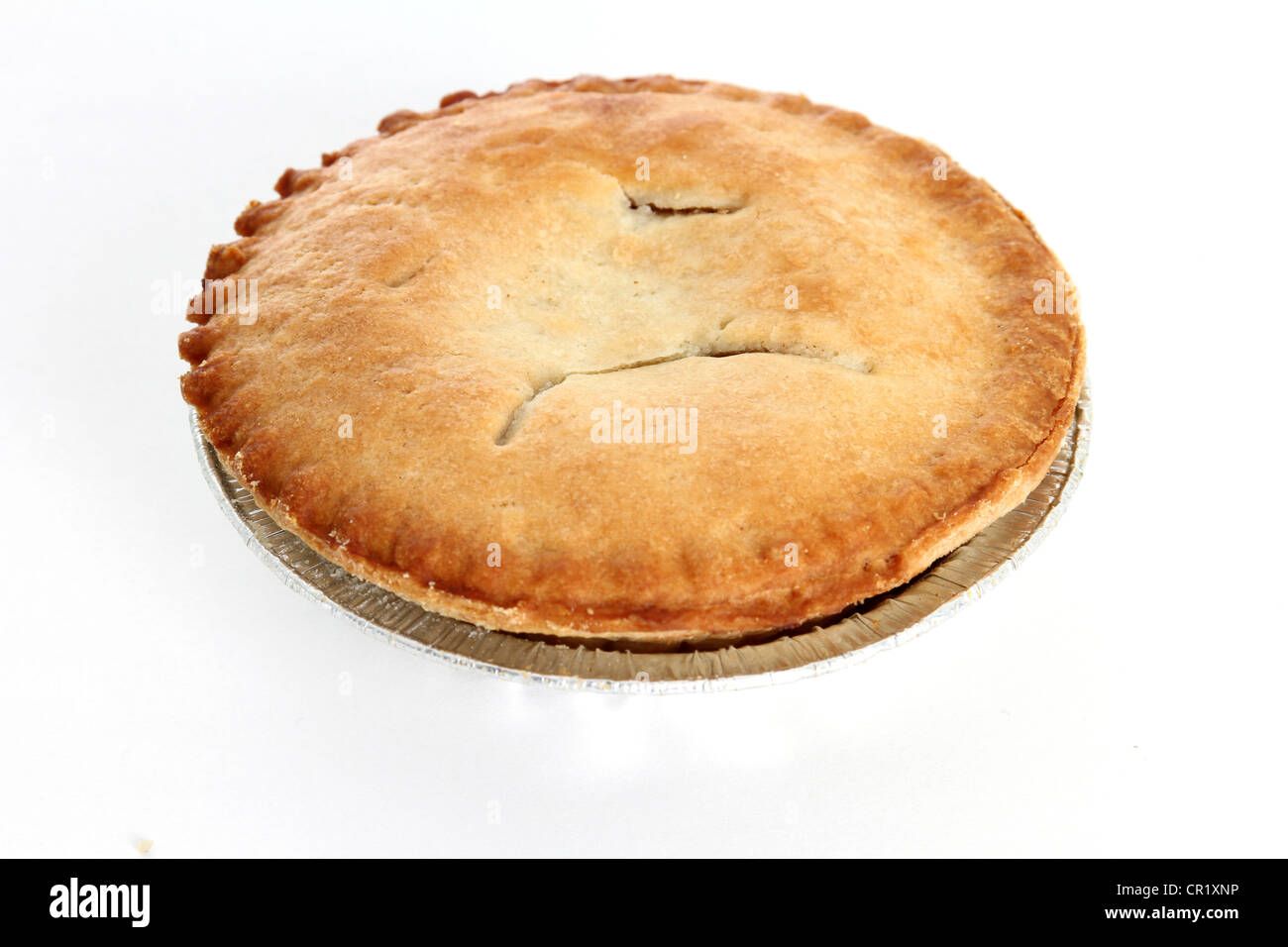 An Apple Pie on a white background Stock Photo - Alamy