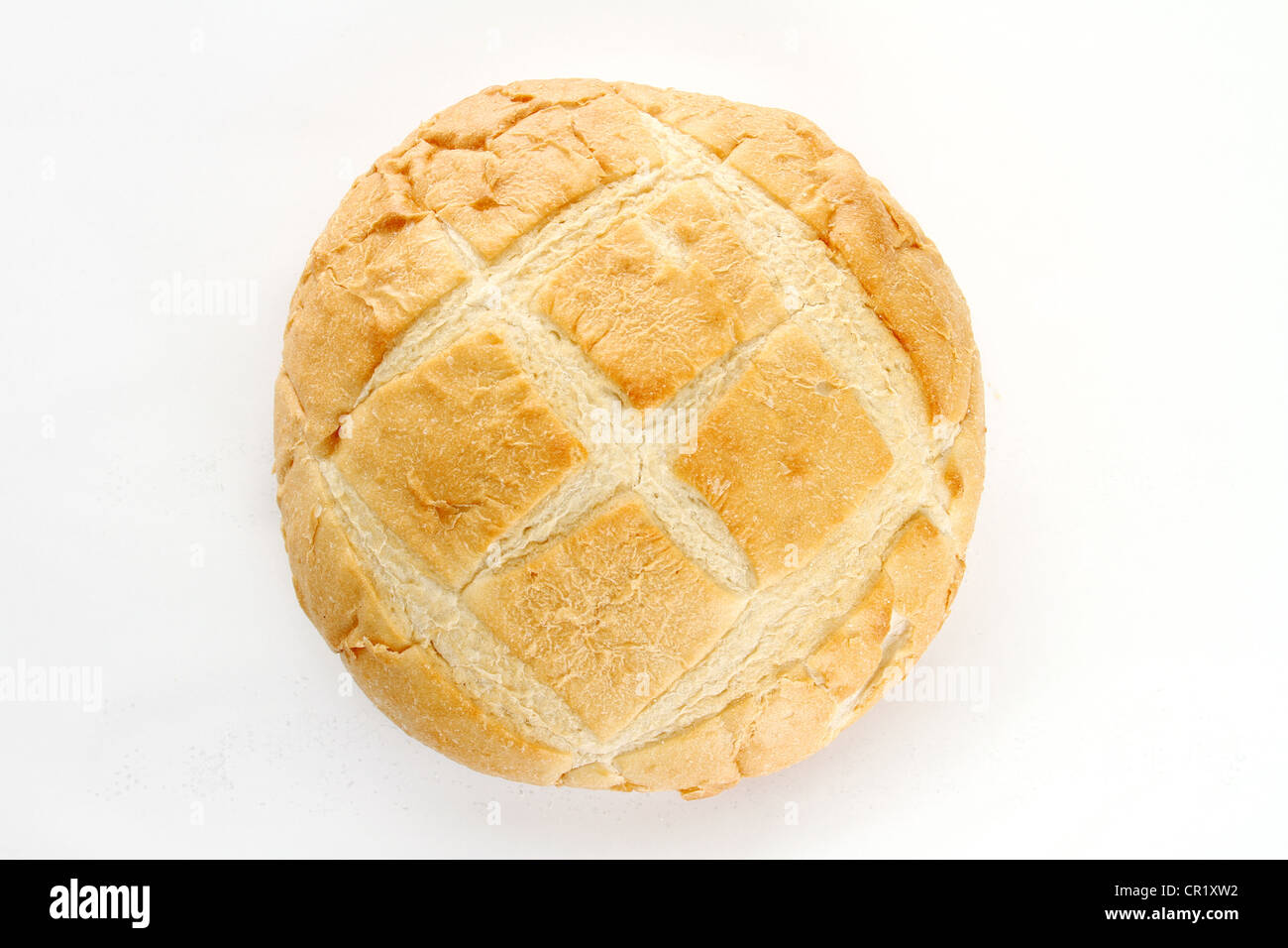Bread boule sitting on a white background Stock Photo - Alamy