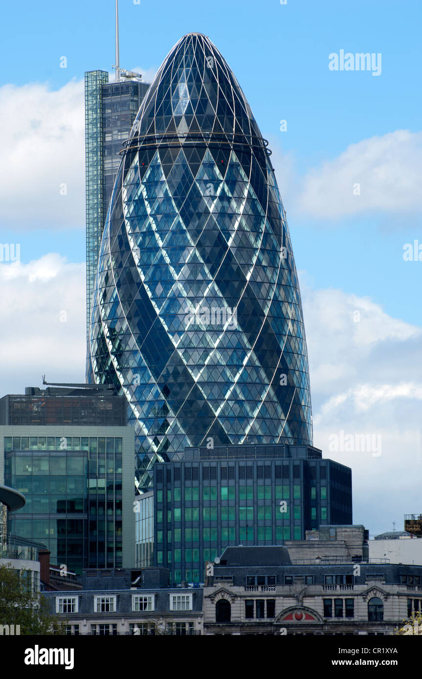 The Swiss Re 'Gerkin' in the City of London England UK Stock Photo - Alamy