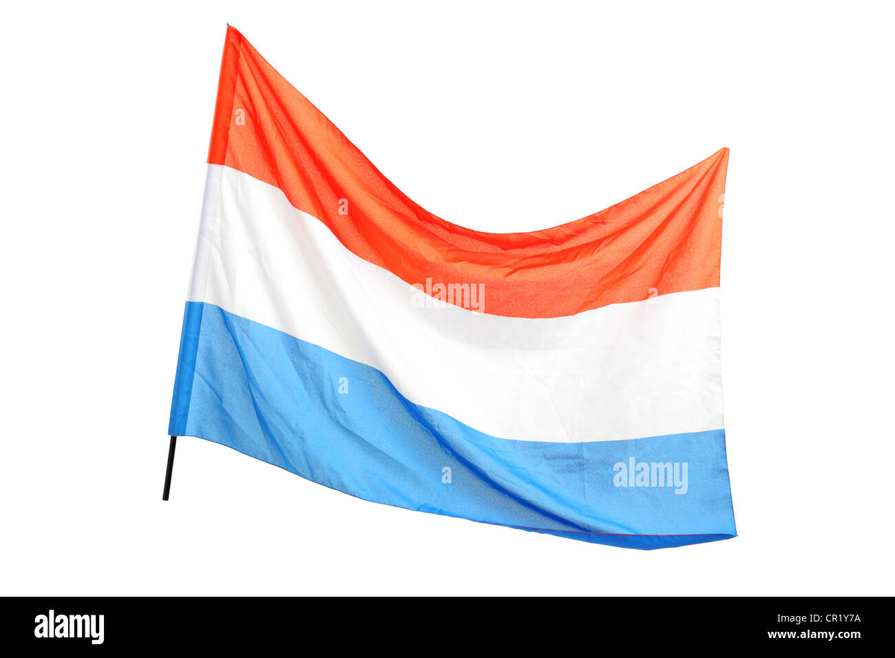 A studio shot of a dutch flag waving isolated on white background Stock ...