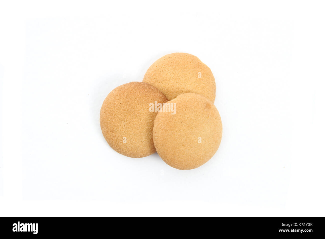 Several vanilla wafer cookies on a white background Stock Photo - Alamy