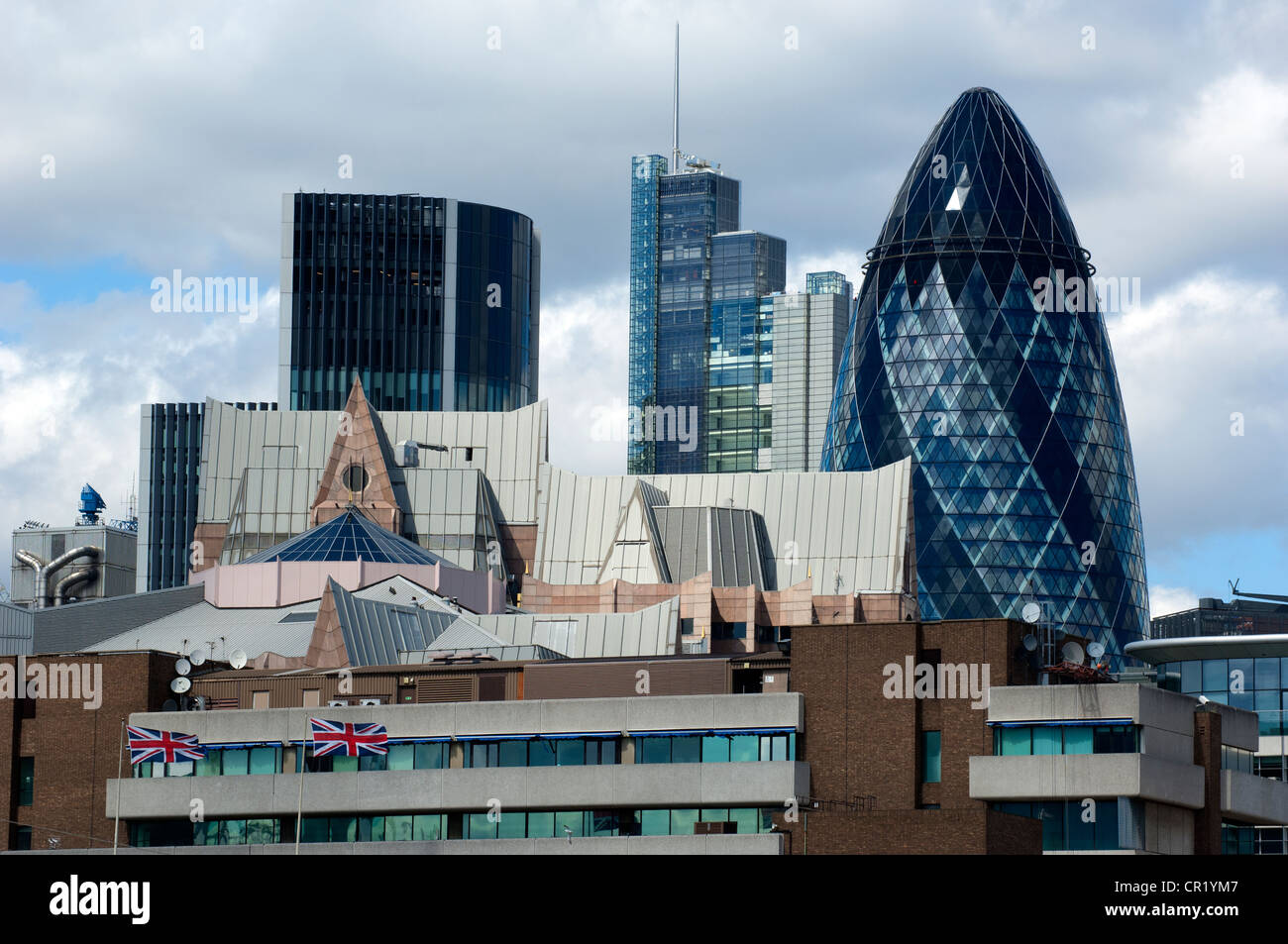 The Swiss Re 'Gerkin' in the City of London England UK Stock Photo - Alamy