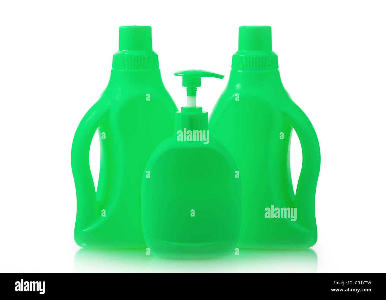 Colored plastic bottles isolated on white background Stock Photo - Alamy