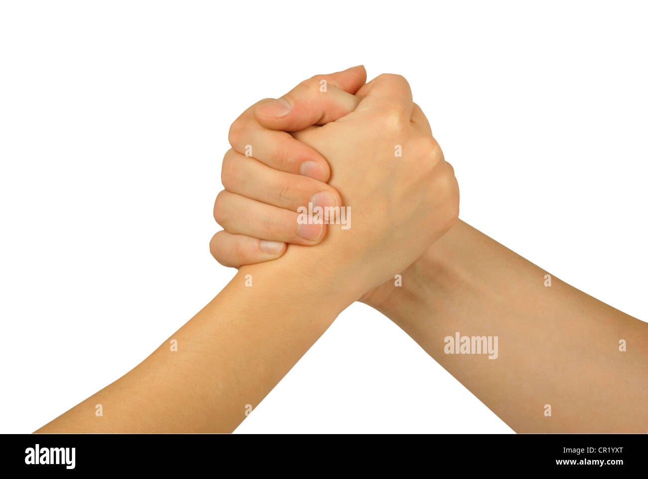 Two coupled hands, isolated on white background Stock Photo - Alamy