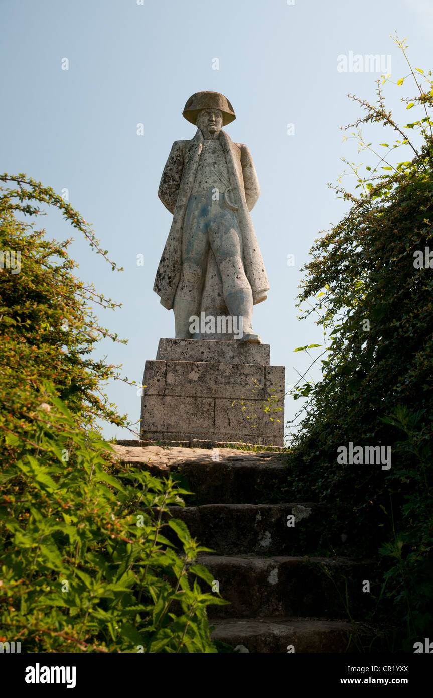 Statue of Napoleon overlooking battlefield of 1814 victory in Battle of ...