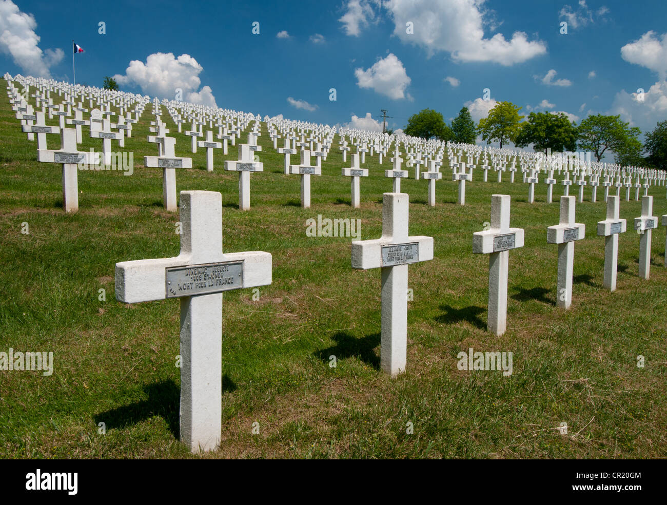 French war graves in national cemetery, Craonelle, Chemin des Dames ...