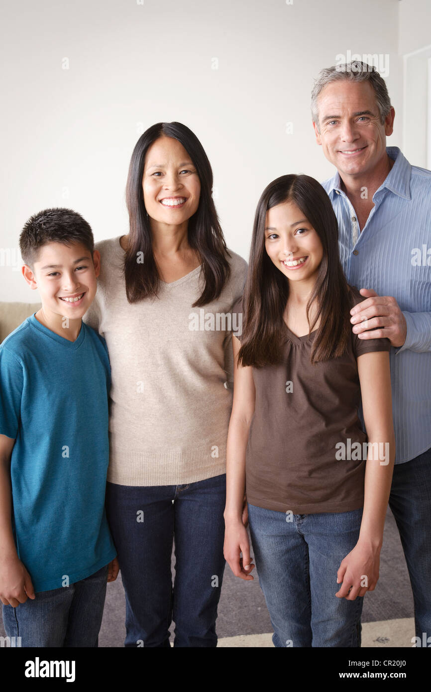 USA, California, Los Angeles, Portrait of cheerful family Stock Photo ...