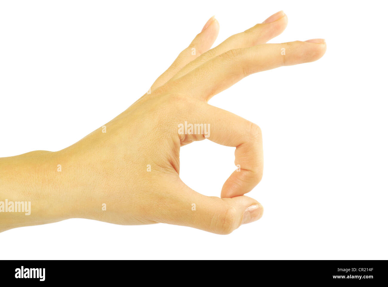 Hand OK sign isolated on white background Stock Photo - Alamy