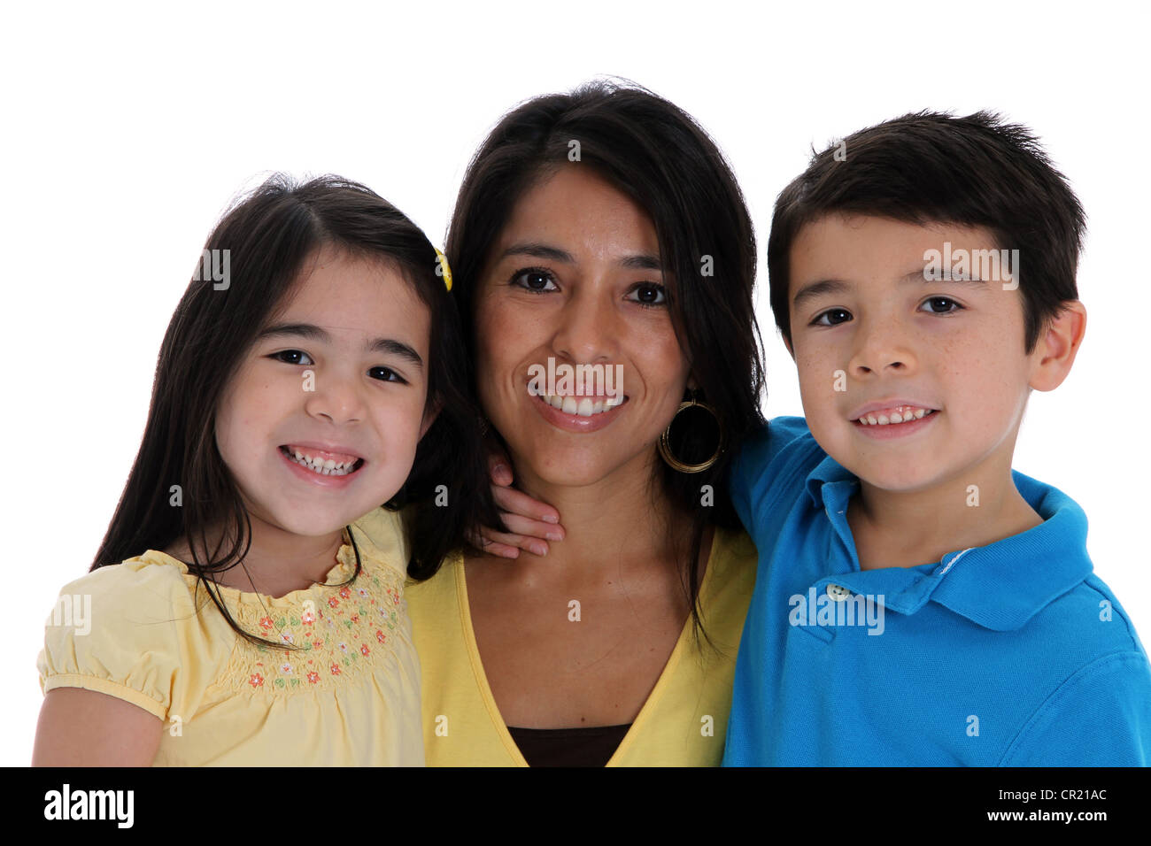 woman and kids set on a white background Stock Photo - Alamy