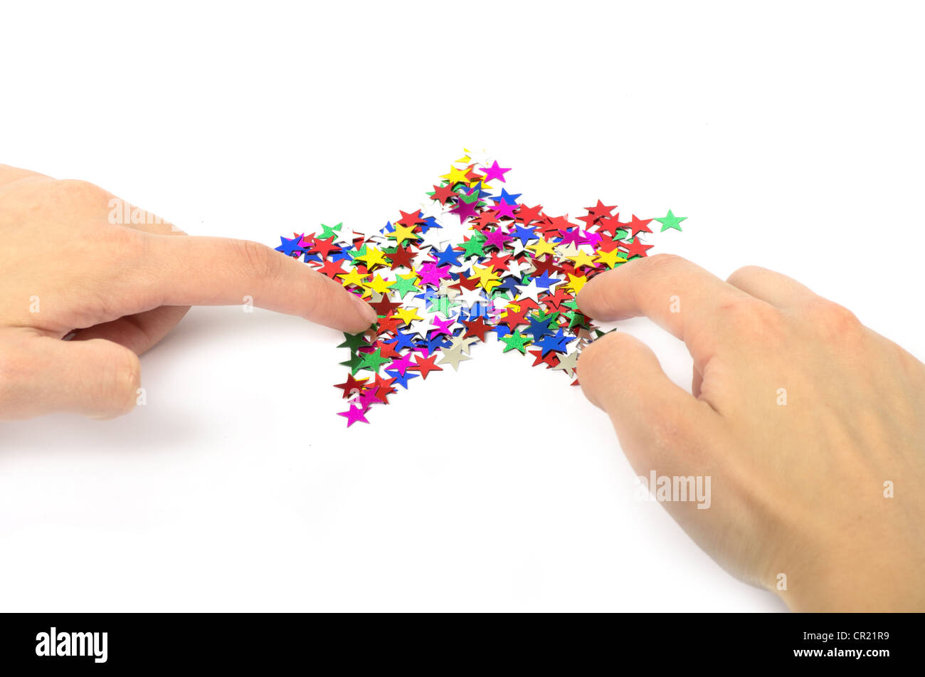 hands make the star, isolated on white Stock Photo - Alamy