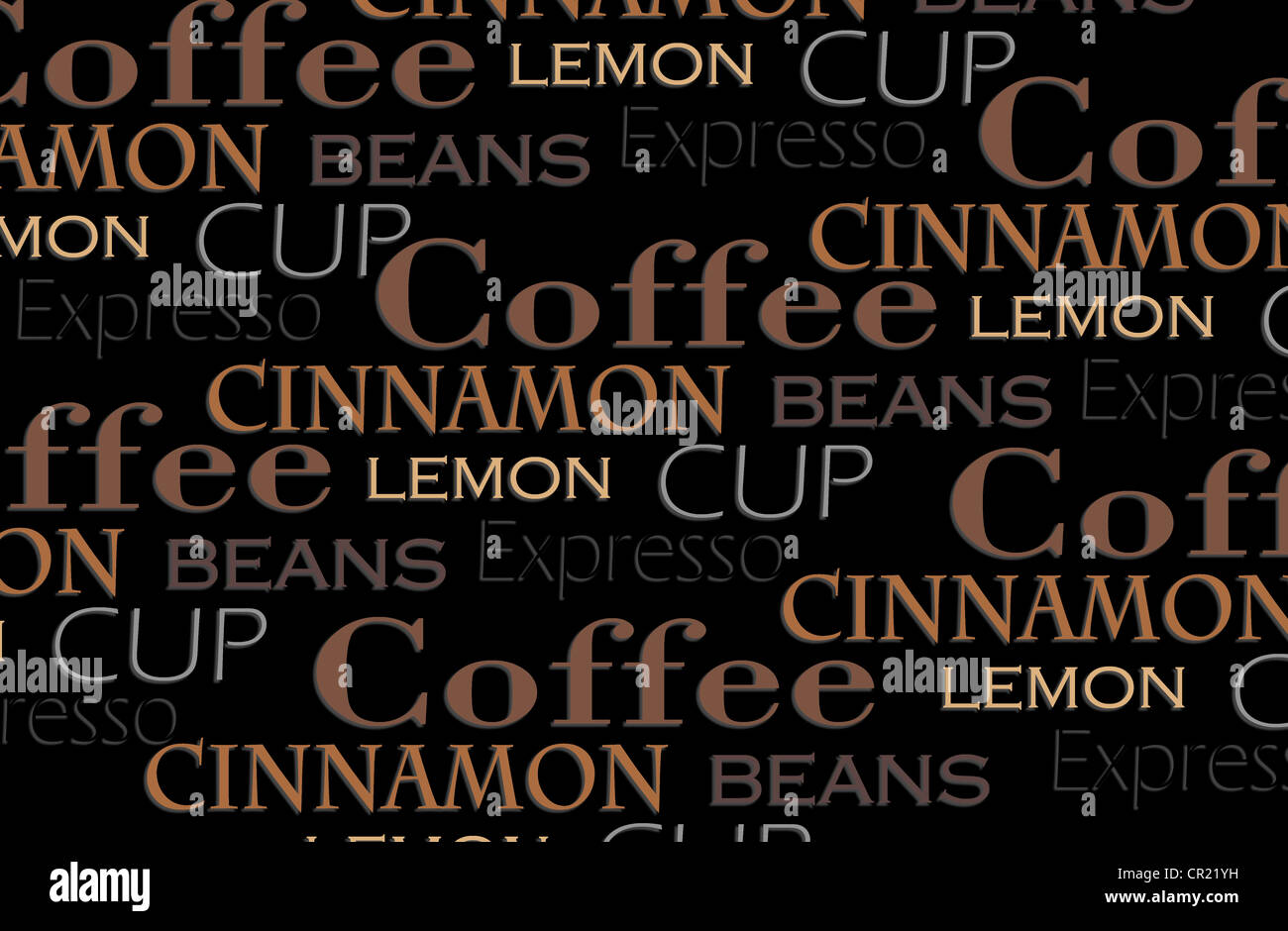 Coffee words background Stock Photo - Alamy