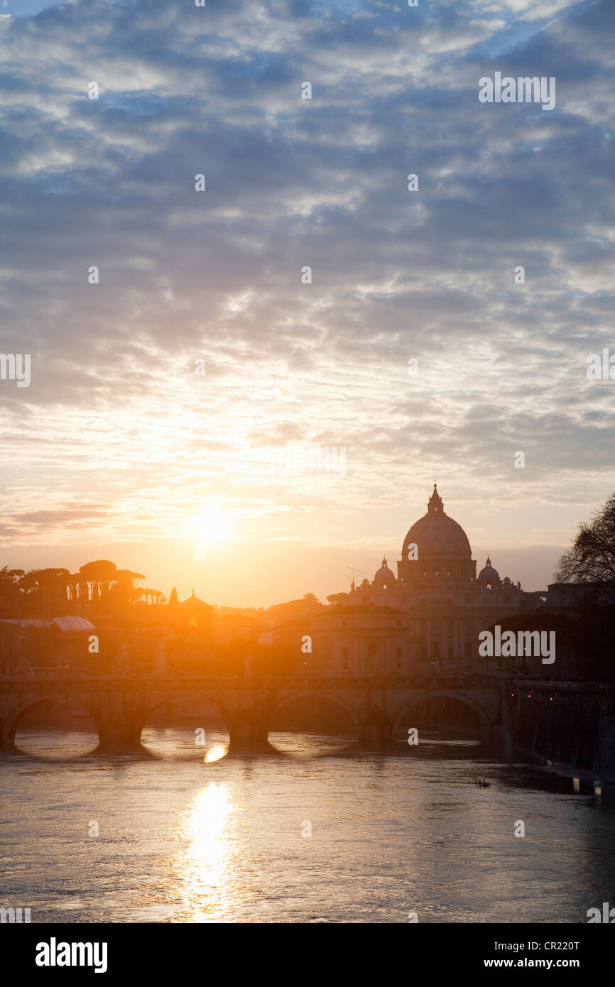 St Peters Basilica and bridge on canal Stock Photo - Alamy