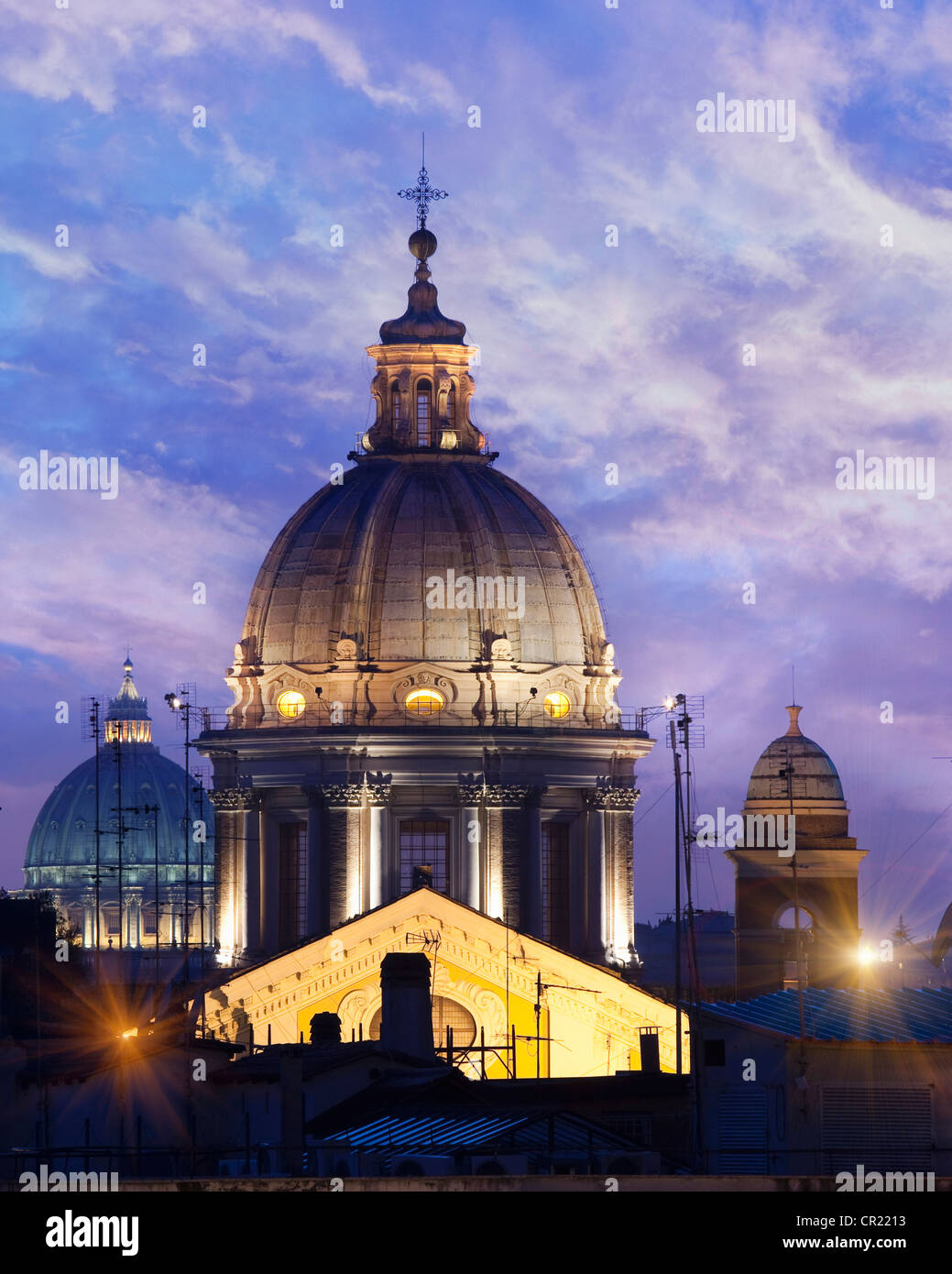 Ornate dome lit up at night Stock Photo - Alamy