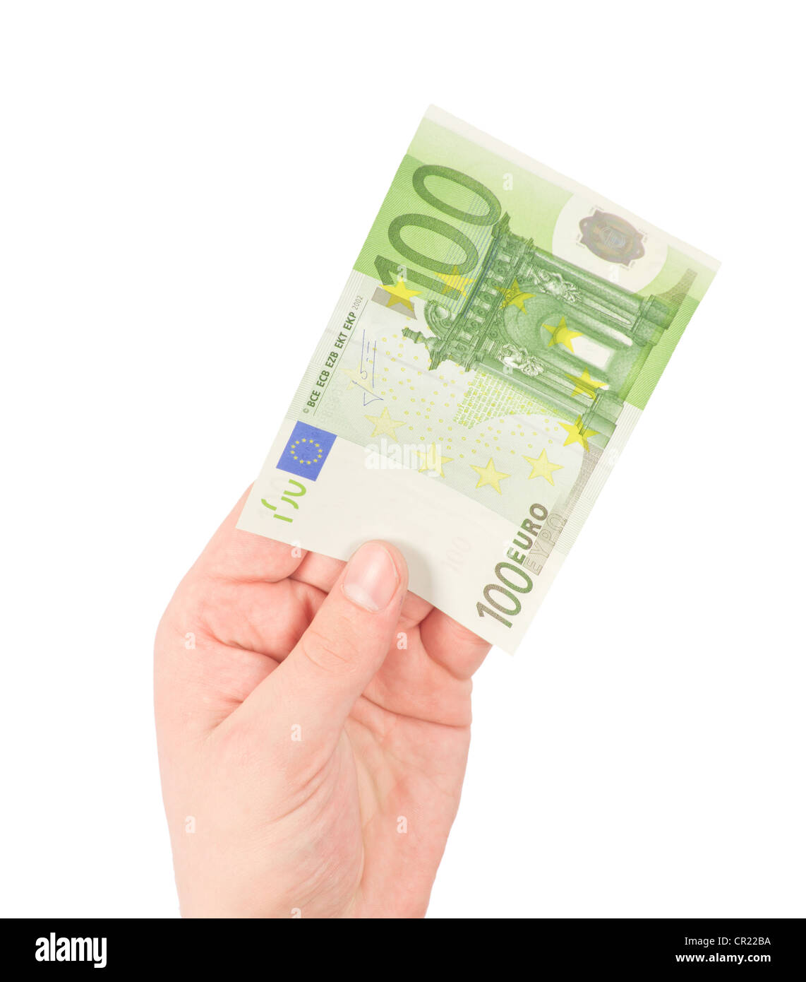 Money (Euro) in a hand isolated on white Stock Photo - Alamy