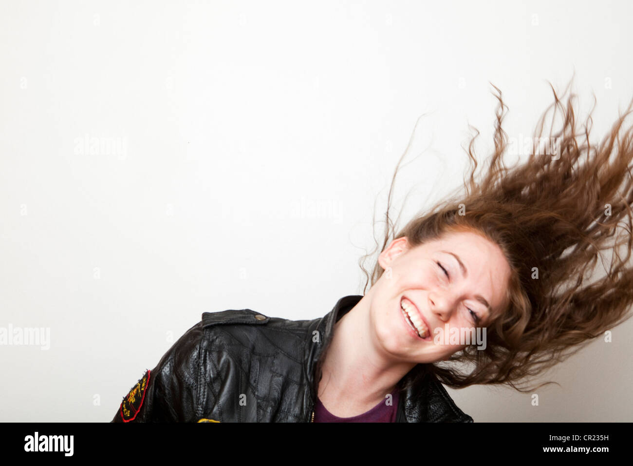 Studio Shot of young woman shaking head Stock Photo - Alamy