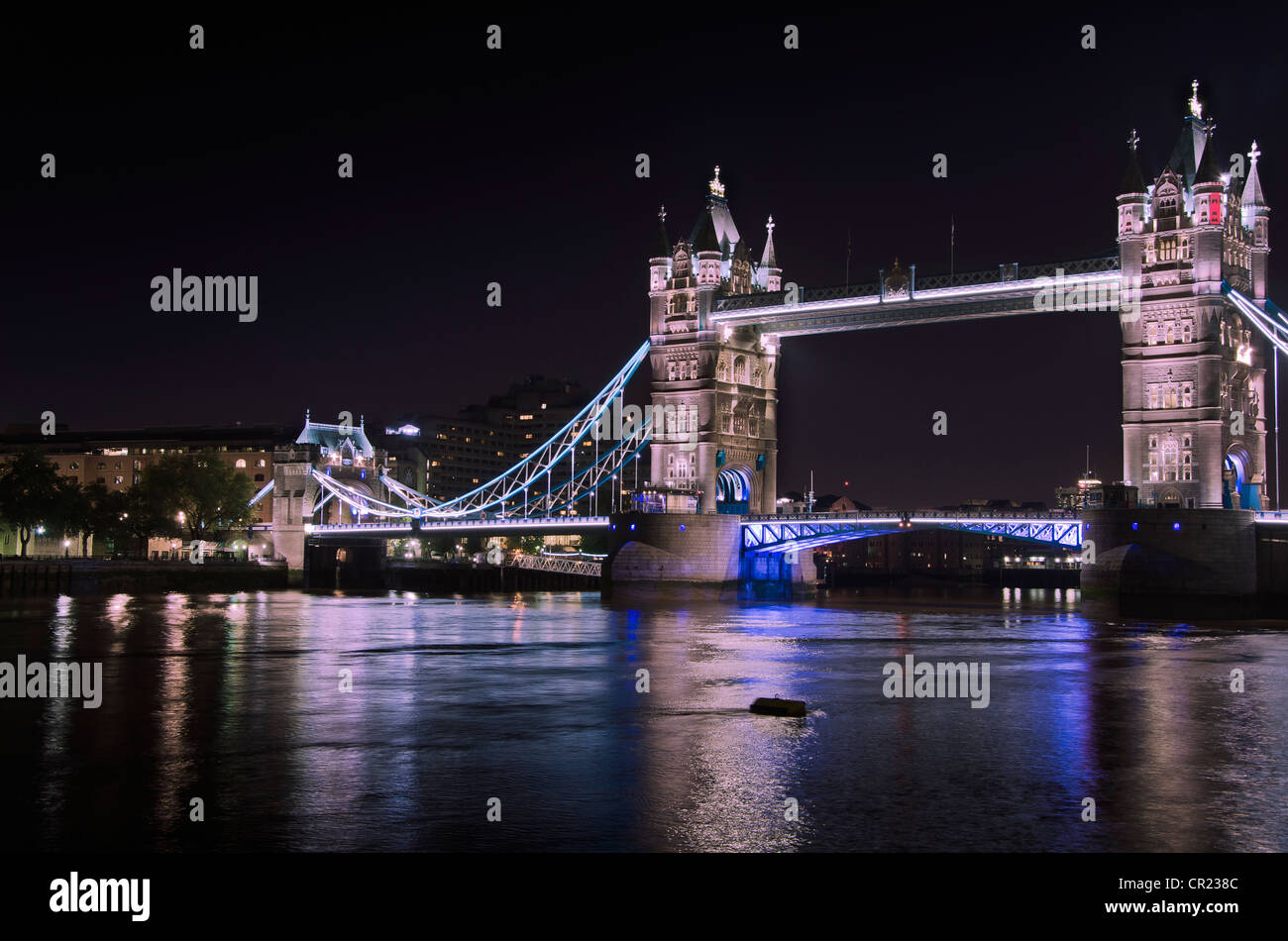 Tower Bridge in a new LED light, London Stock Photo - Alamy
